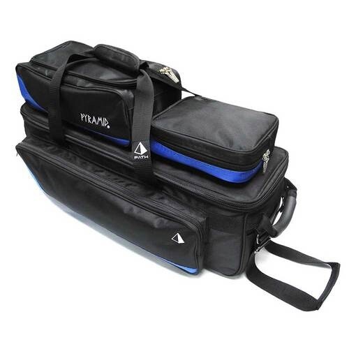 Bowling Ball Bag Triple Tote Roller Pyramid Path W/Compartments Black ...