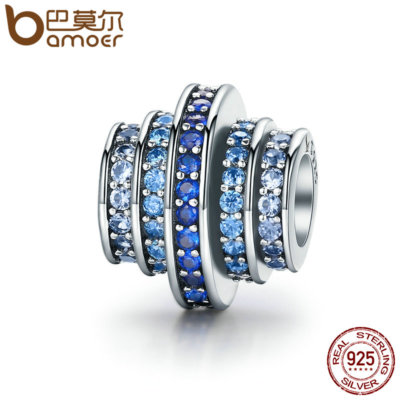 Bamoer Authentic S925 Sterling Silver Charm Blue rhythm Fit Bracelets ...