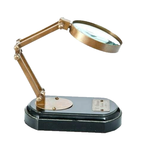Desktop Magnifying Glass Wooden Stand Movable Lens Nautical Magnifier ...