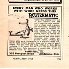 1965 Print Ad Comp-Tool Routermatic Every Man Who Works With Wood Needs ...