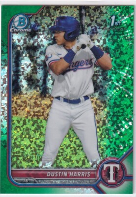 2022 Topps 1st Bowman Chrome Dustin Harris Green Speckle 65/99 | eBay