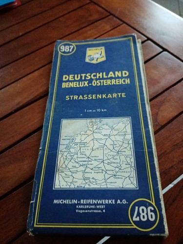 1963 carte Routière MICHELIN N°987-deutschland BENELUX osterreich ...