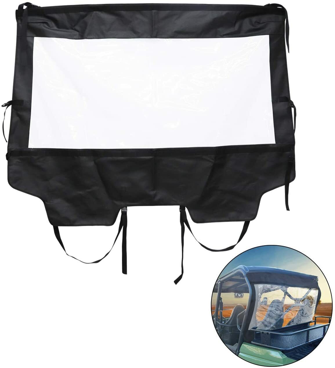 Rear Window Shield Windshield Compatible with UTV Kawasaki Teryx4 800 ...