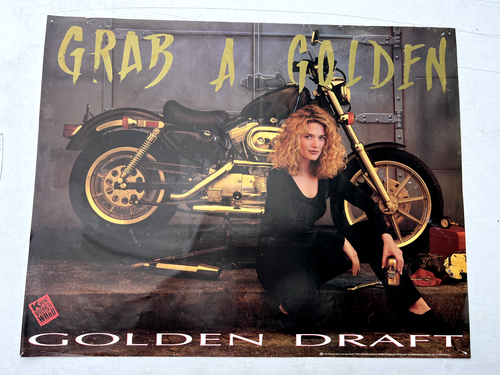 Michelob Golden Draft Girls & Motorcycle poster | eBay
