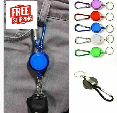 Retractable Extendable Extending Coil Stretch Pull Cord Spring Keyring ...