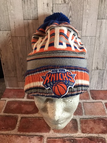 New York Knicks Beanie Mens One Size Mitchell & Ness Orange Blue NBA ...