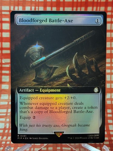 Bloodforged Battle-Axe Extended Art Foil MTG Universes Beyond: Fallout ...