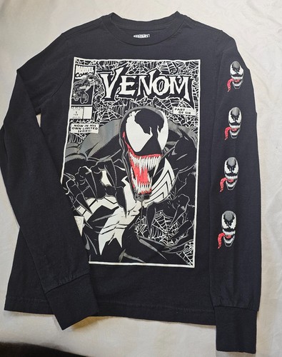 Marvel Spiderman Venom Kids 6/7 Long Sleeve Shirt Mad Engine Black ...