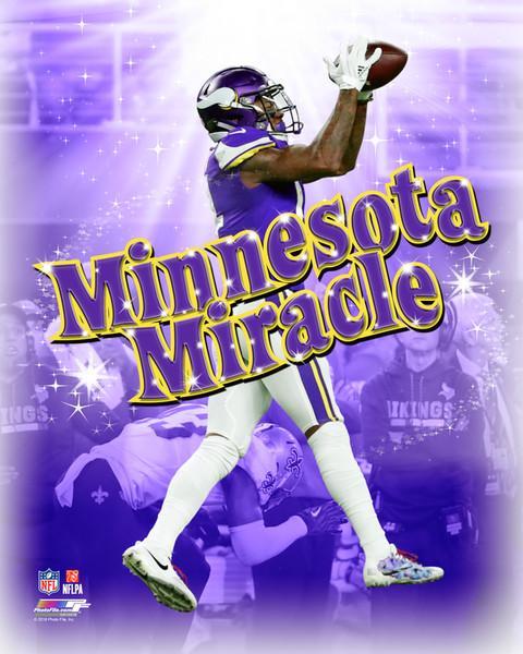 MINNESOTA MIRACLE 2017 NFL PLAYOFFS Stefon Diggs 8x10 Photo MINNESOTA ...