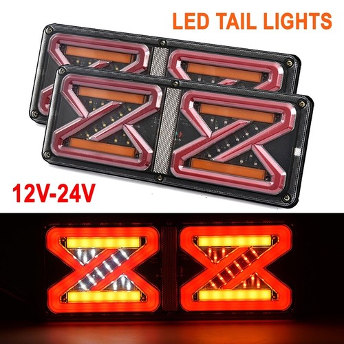 2X LED Tail Lights Sequential Indicator Trailer Ute Caravan Truck Lamps ...