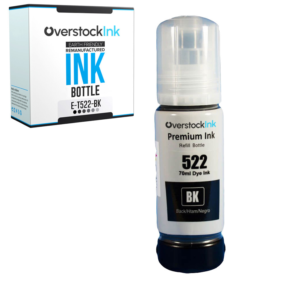Compatible Epson 522 Black Ink Bottle for EcoTank ET-2400, ET-2720, ET ...