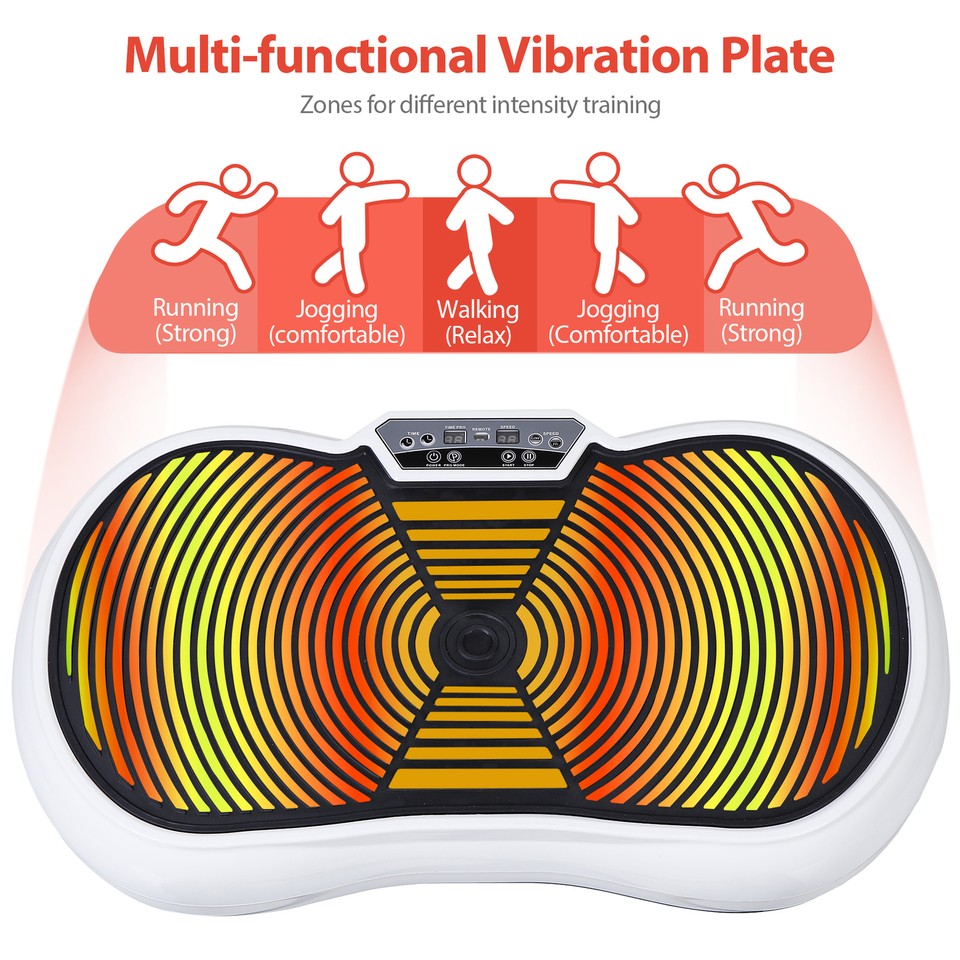 Full Body Massage Vibration Platform Machine Fitness Gym W/Bluetooth 3 ...