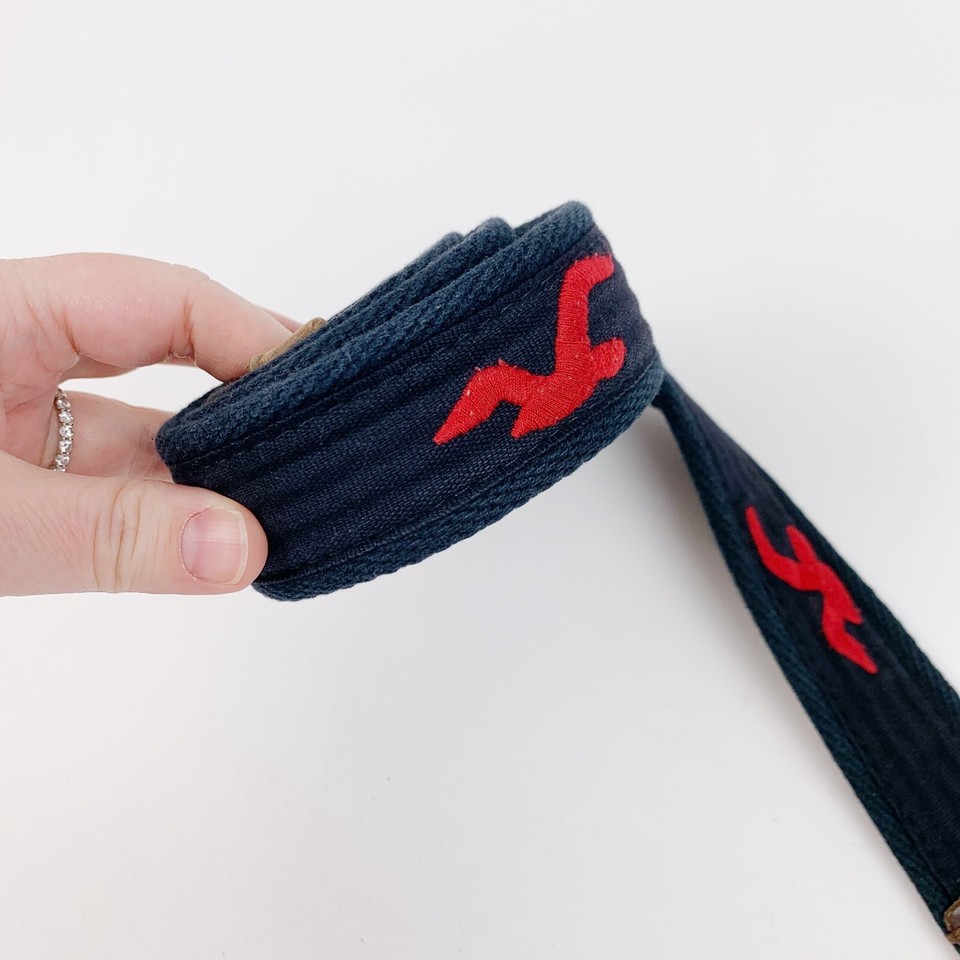 Y2K Hollister Cloth Leather Ribbed Blue Red Bird Belt L/XL | eBay