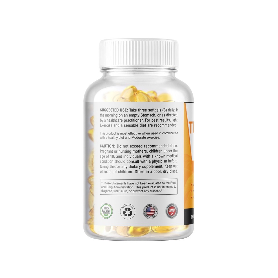 Turmeric Curcumin & Ginger Complex 3000mg 120 Softgels BLACK PEPPER ...