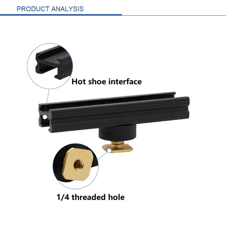 10cm Camera Hot Cold Shoe Extension Rail Bracket For Flash LED Video ...
