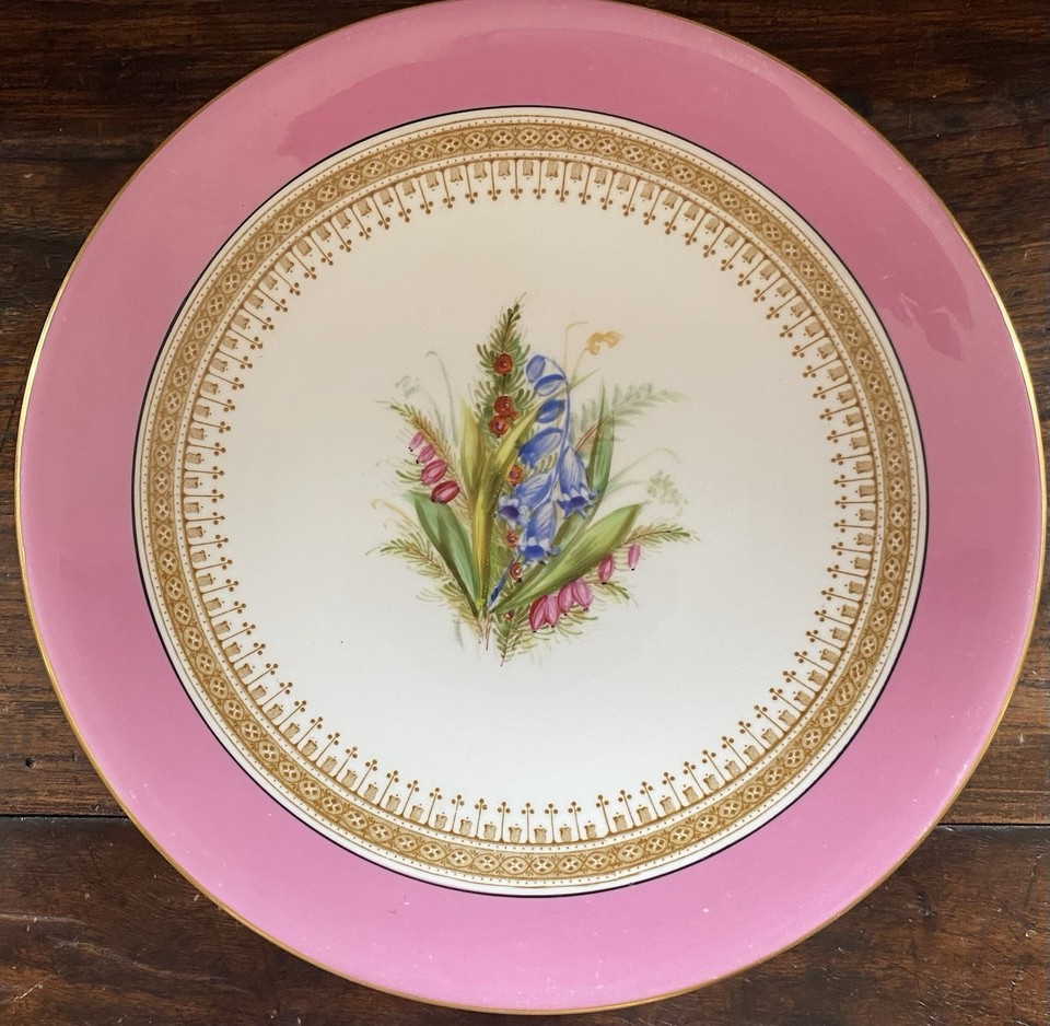 Antique Royal Worcester Botanical Plates Floral Gilt England c.1880 Set ...