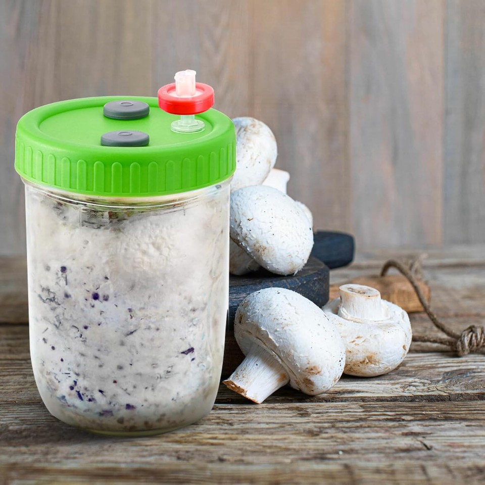 Mushroom Liquid Culture Mycelium JAR LIDS,Set of 12, Wide Mouth With ...