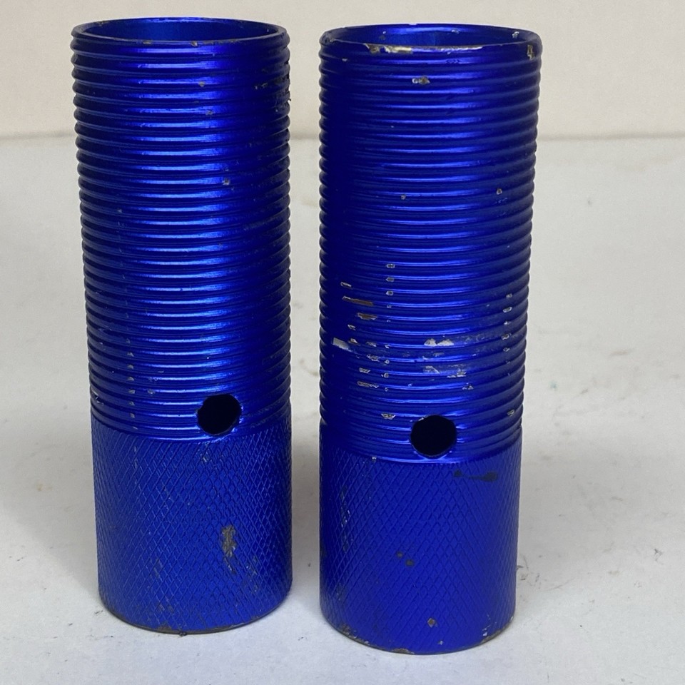 Vintage Blue BMX Pegs Bike Axle Pegs Camo Stripe Retro Metal Bar Stand ...