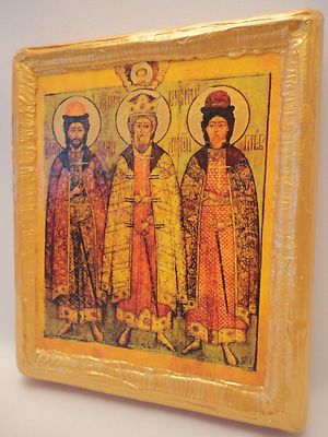 Saint Boris St Vladimir St Gleb Rare Eastern Orthodox Old World Icon ...