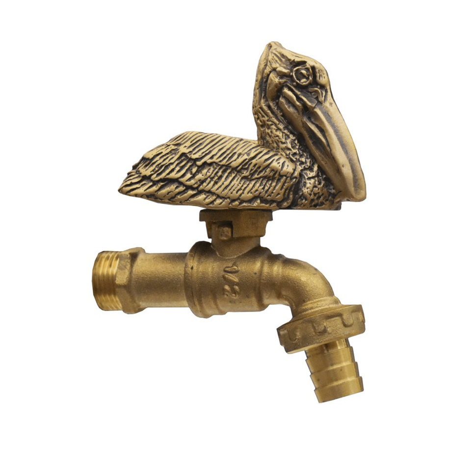 Vintage Brass Basin Sink Faucet Tap Water Squirrels, sparrows, owls ...