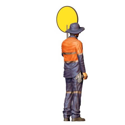 Traffic Control Flagman Resin 3d Printed Diorama Figure Unpainted Very ...