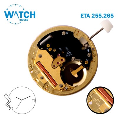 ETA 255.265 Swiss Quartz Movement ,3 Hands , White Date Disk at 3. | eBay
