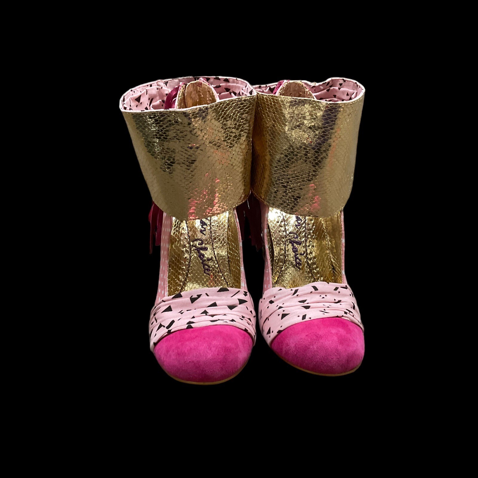 New Irregular Choice Fringe Pumps Pink Milkshake Mush Pinup Rockabilly ...