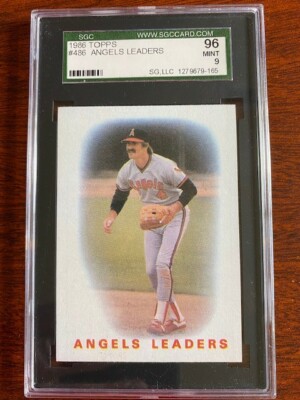 1986 Topps #486 California Angels Leaders. SGC 96 MINT | eBay