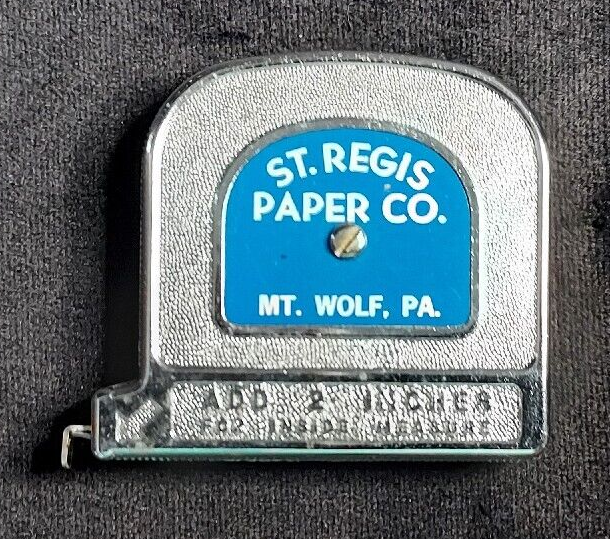 Old Advertising Premium Tape Measure St. Regis Paper Co Mt Wolf Pa York ...