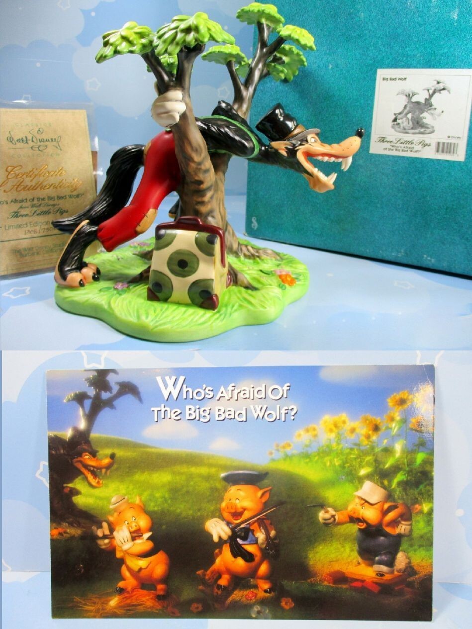 WDCC Three Little Pigs Who's Afraid of the Big Bad Wolf And Postcard ...