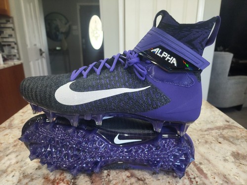 Nike Alpha Menace Elite 2 Black/Purple Football Cleats Sz 12 NEW ...