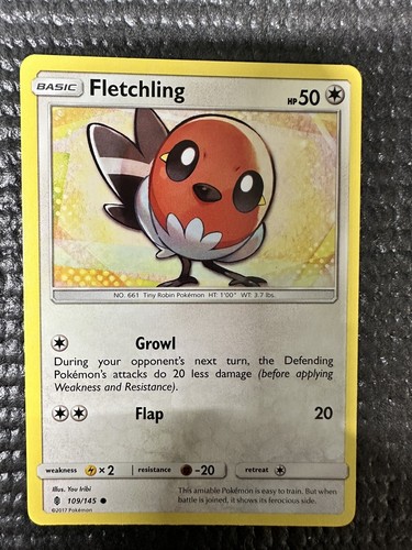 Fletchling #109/145 Guardians Rising Common Pokemon Card | eBay
