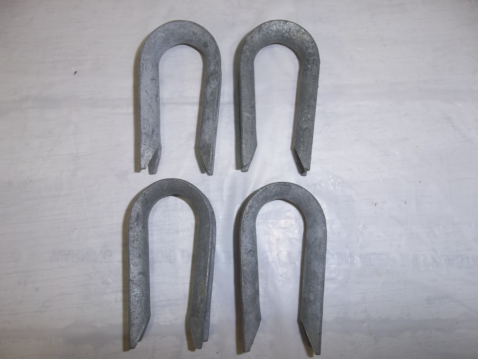 (4) HEAVY DUTY 7/16” GALVANIZED GUY WIRE ROPE THIMBLE OPEN EYE ROHN ...