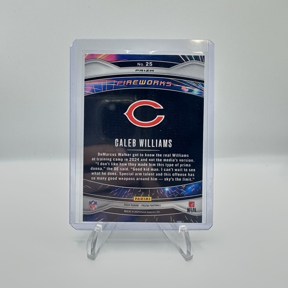 2024 Panini Prizm Caleb Williams #25 Fireworks Green Wave Insert (RC ...