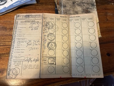 BSA Dandy 1958 memorabilia literature classic bike Motorcycle Log Book ...