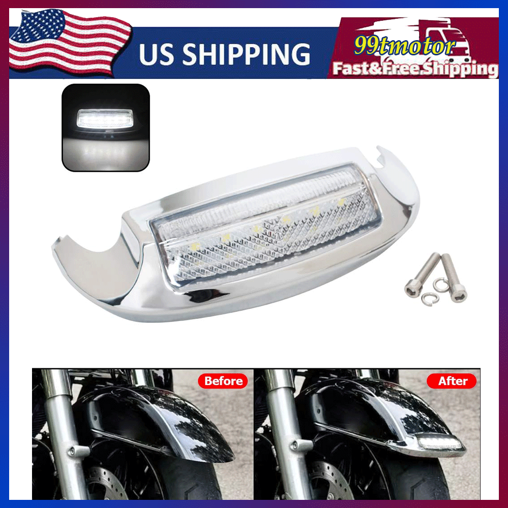 Front LED Fender Tip Light For Harley Touring Electra Glide Ultra ...