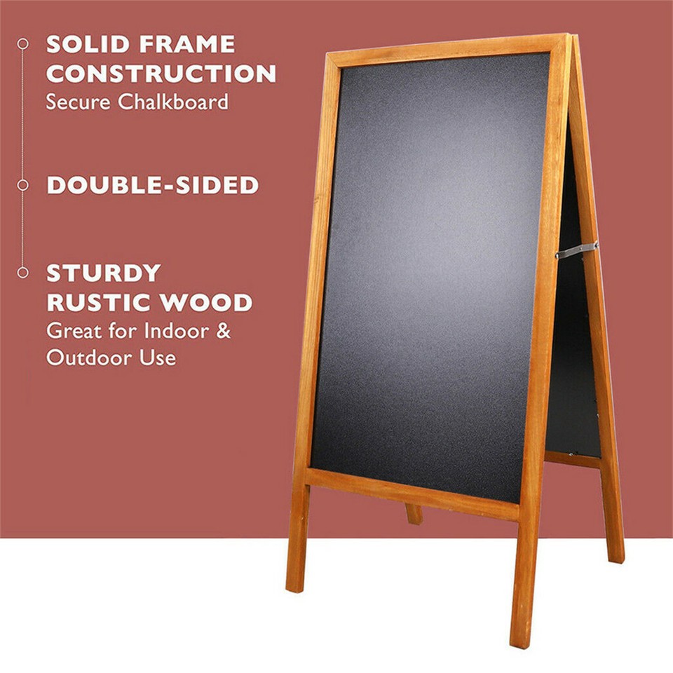 Large Folding Business Cafe Shop Blackboard A Frame Wood Chalkboard ...