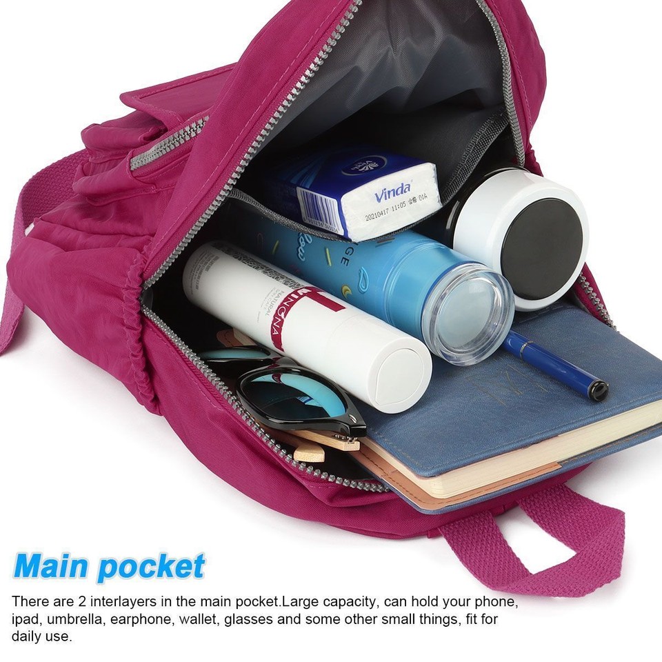 Waterproof Mini Backpack Women Purse Nylon Shoulder Rucksack Small ...