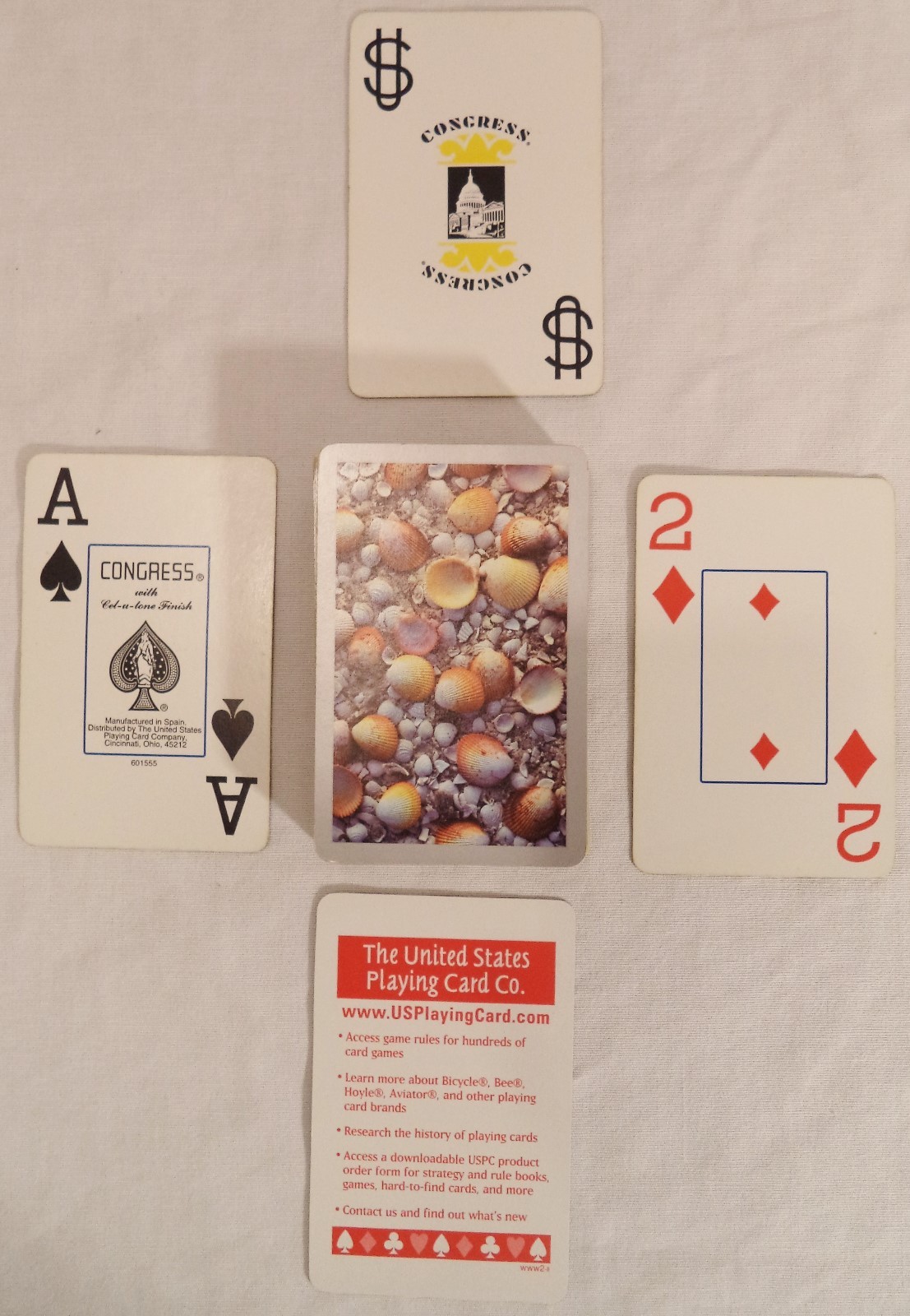 Vintage 2 Playing Card Decks Sea Shore Shells Matched Set Bridge Box ...