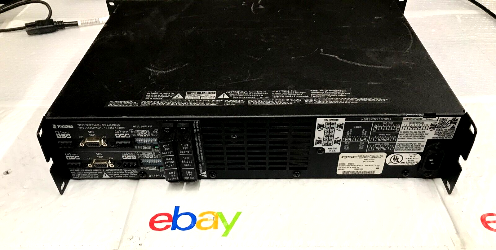 QSC CX204V 70V 4 Channel Power Amplifier - Black for sale online | eBay