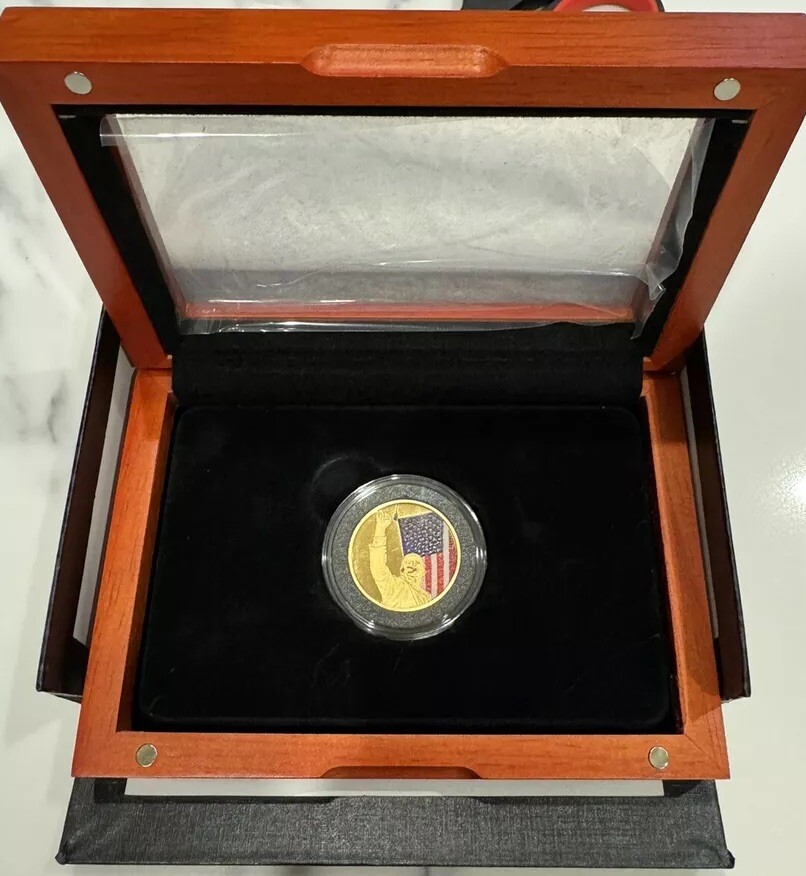 Donald Trump Solid Gold .9999 Coin 1oz Fight Assassination 45 Minted ...