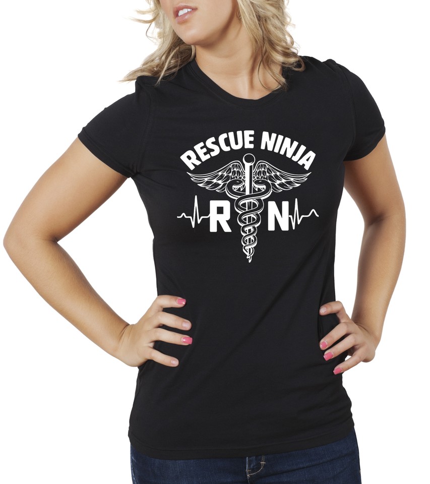 Nurse Rescue Ninja Gift T-shirt Nursing Women Registered Nurse Funny ...