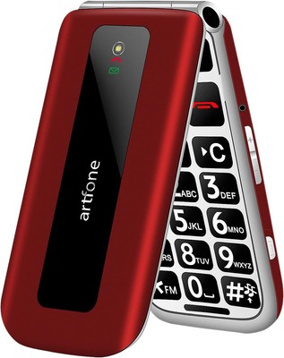 artfone F20 Red Senior Mobile Phones， One-touch Voice Chime | SIM Free ...
