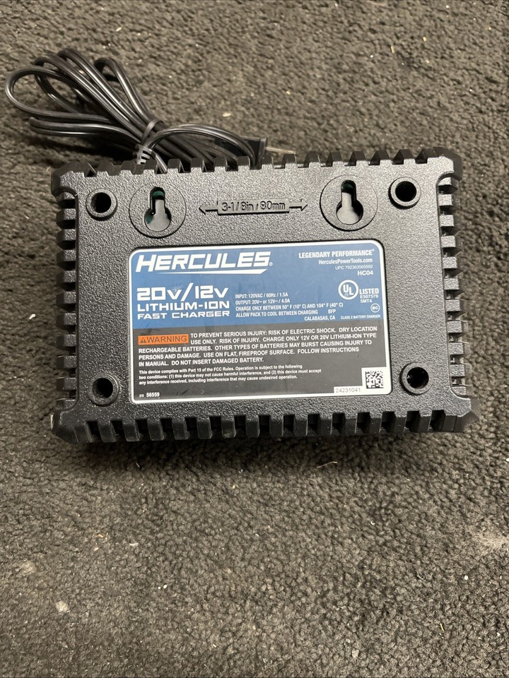 Hercules 20v/12v Battery Charger Lithium-ion | eBay