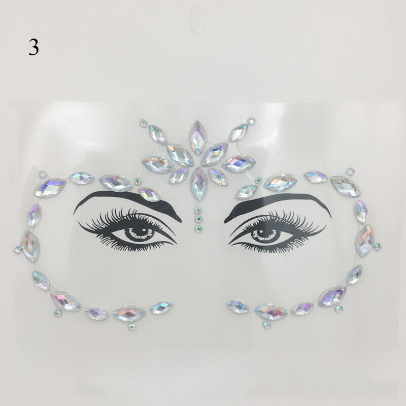 3D Diamond Body Makeup Face Jewels Tattoo Eyebrow Stickers Shiny ...