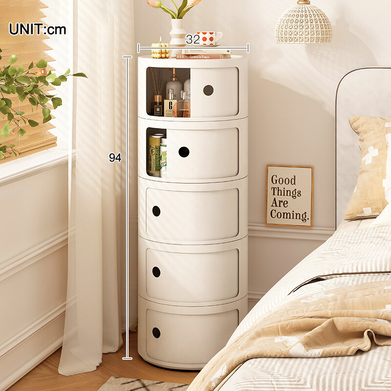 2/3/4/5 Drawers Round Storage Unit Bathroom Cabinet Chest Cupboard Side ...