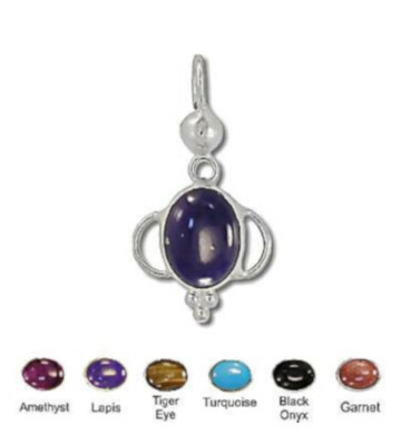 Small Handmade 925 Sterling Silver Round Stone Gemstone Pendant | eBay