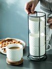 Stackable Coffee Mugs with Rack 13 oz Ceramic Coffee Mug Set of 4 with ...