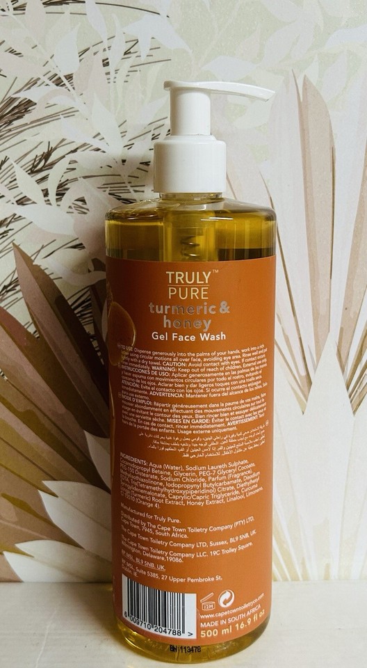 Truly Pure ~ Turmeric Honey Cleansing Gel Face Wash 16.9 fl oz | eBay