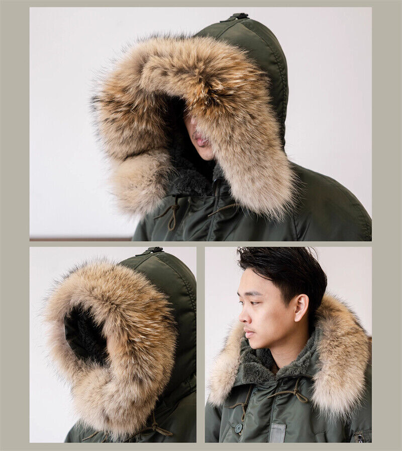 Red Tornado Winter Warm Waterproof Flight Jacket Hooded Men's Wool Coat ...